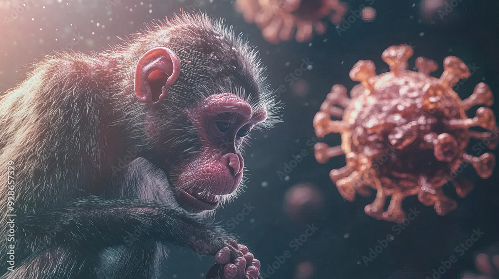 a monkeypox rash on human skin, featuring red, raised lesions in ...