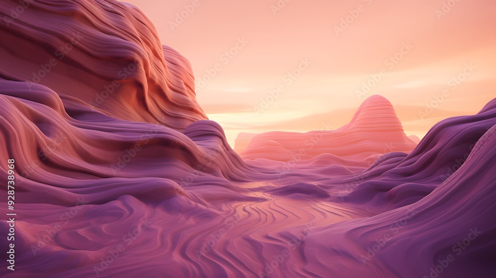 Purple Sand Desert, Pink Sky, Realistic Cinematic Scene, Sunrise ...