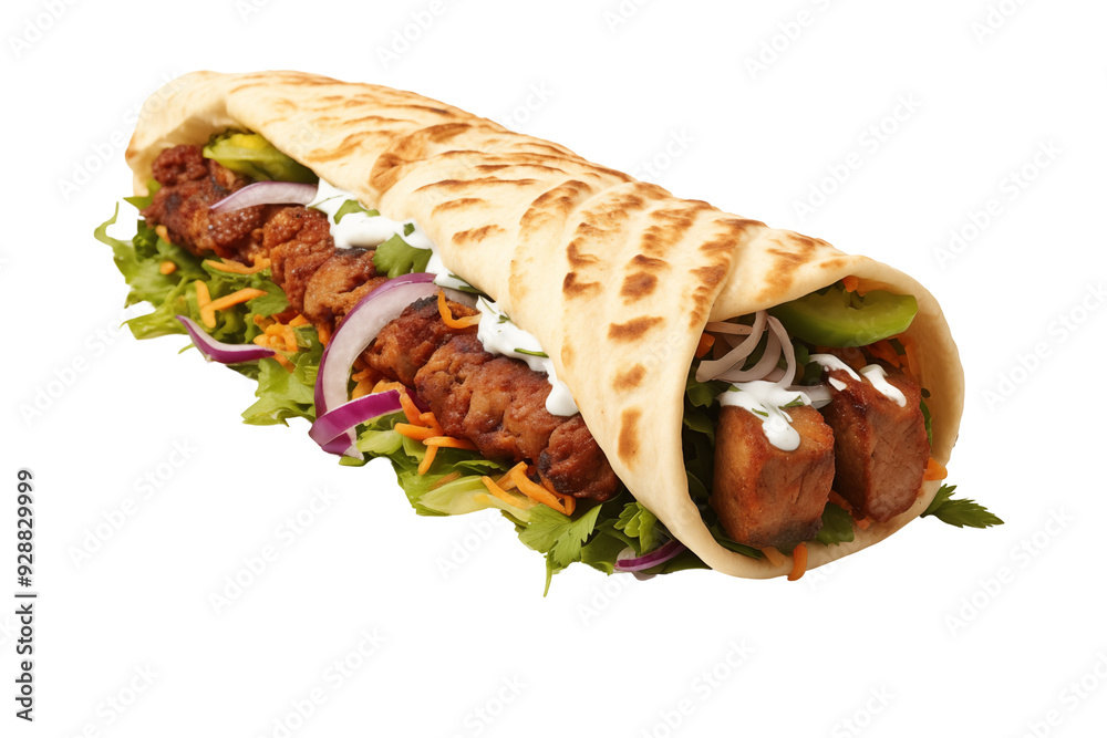 Kebab on transparent background. Kebab related themes. Fast food. Kebab ...