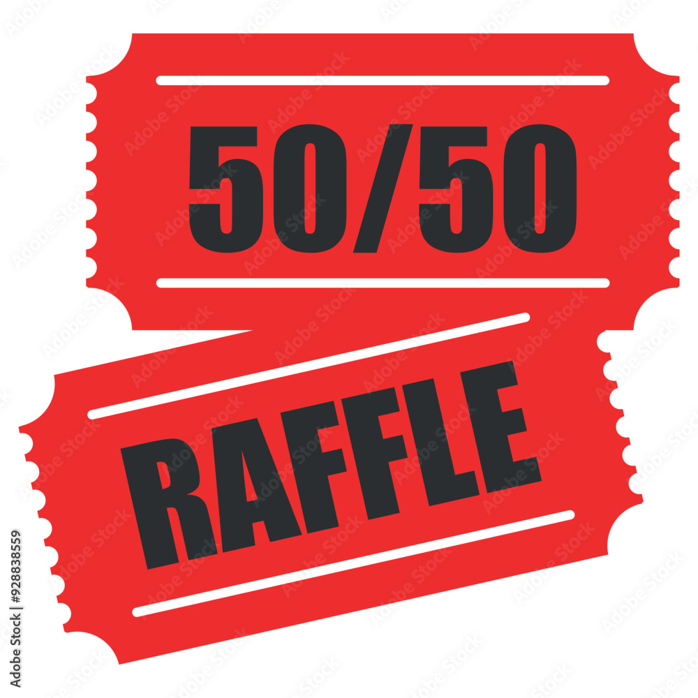 50-50 raffle icon. Clipart image isolated on white background. vector ...