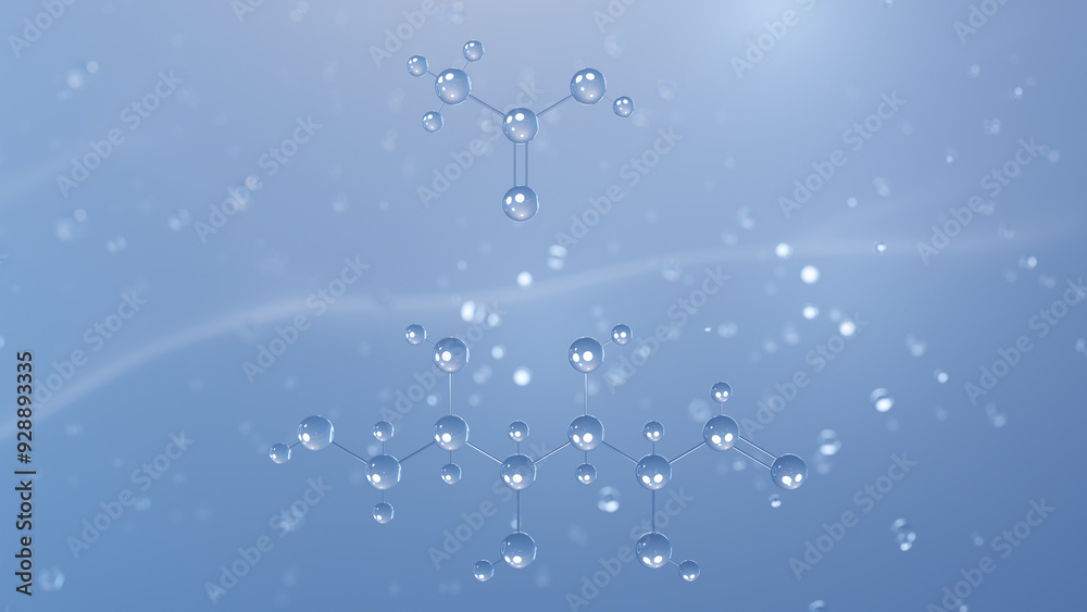 carboxymethyl cellulose molecular structure, 3d model molecule, e466 ...