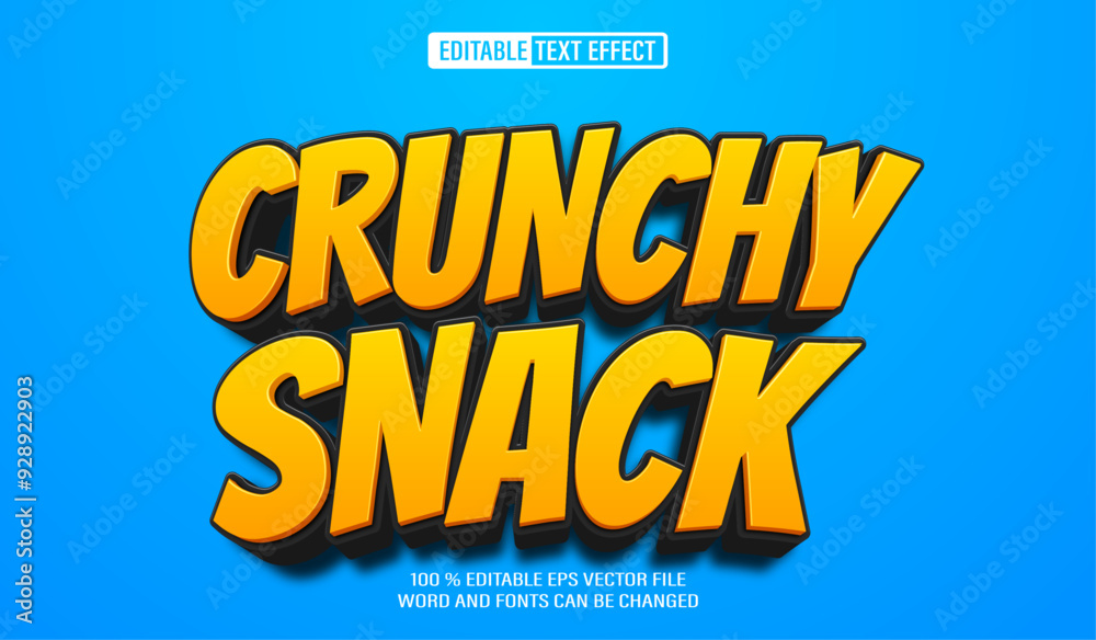 Editable 3d text style effect - Crunchy Snack text effect Template ...