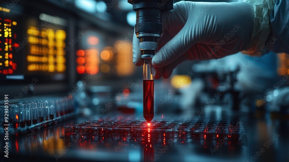 MPOX Blood Test Tube with Smallpox Virus Symbols in Clinical Setting ...
