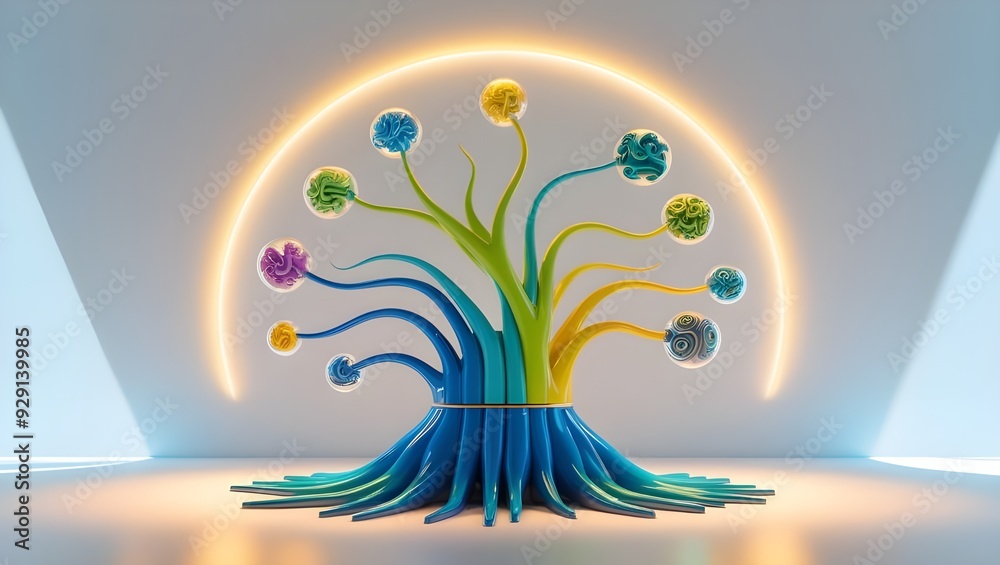 A vibrant mind map with interconnected branches, each one leading to a ...