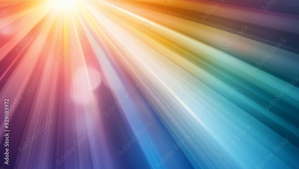 Rainbow light rays background with colorful spectrum and lens flare Stock Illustration | Adobe Stock