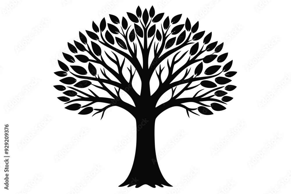vegetation Tree Vector Illustration - Nature and Greenery Graphic ...