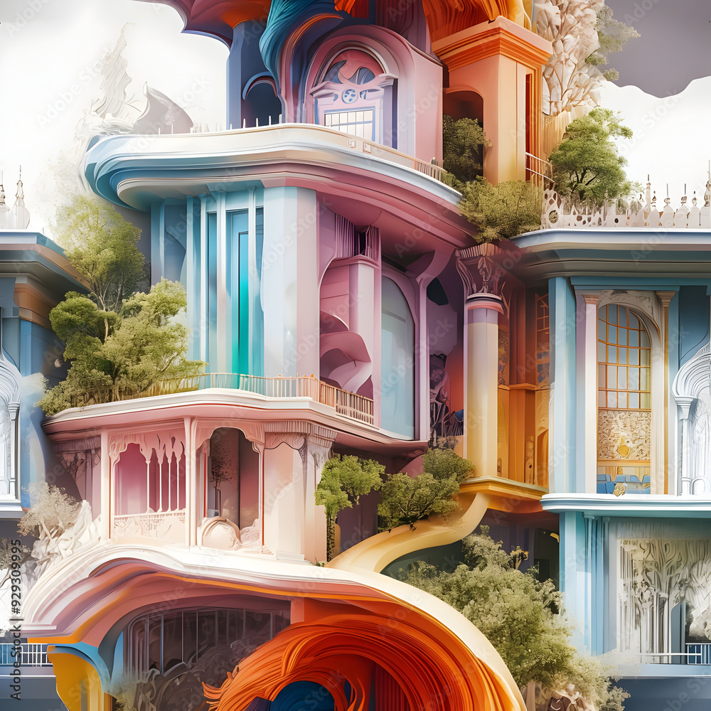Visually stunning architectural background featuring a blend of ...