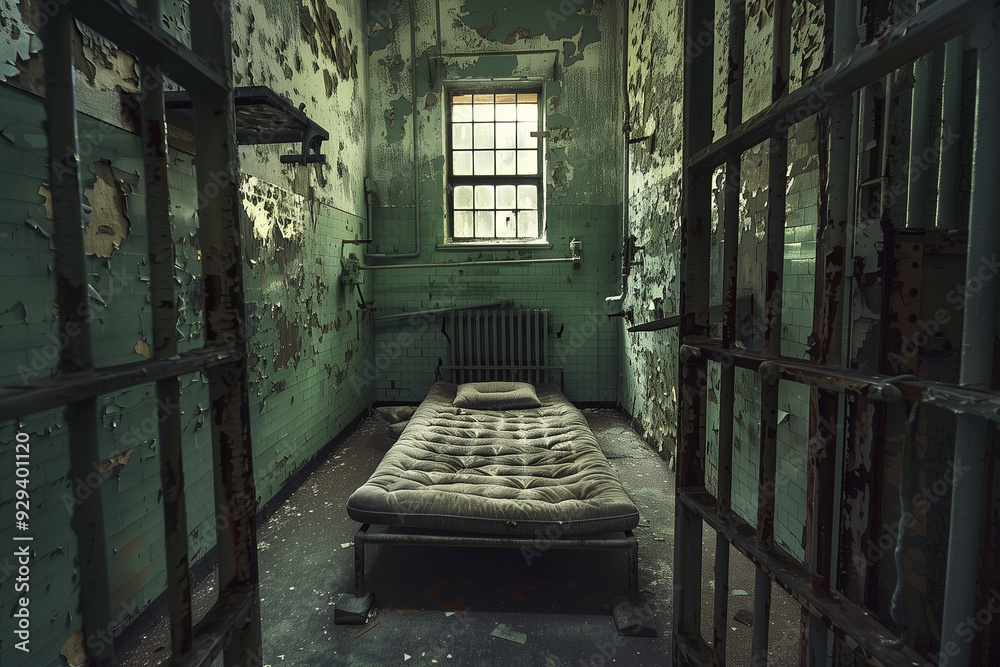 Abandoned Prison Cell in an Eerie Psychiatric Hospital with Filthy ...