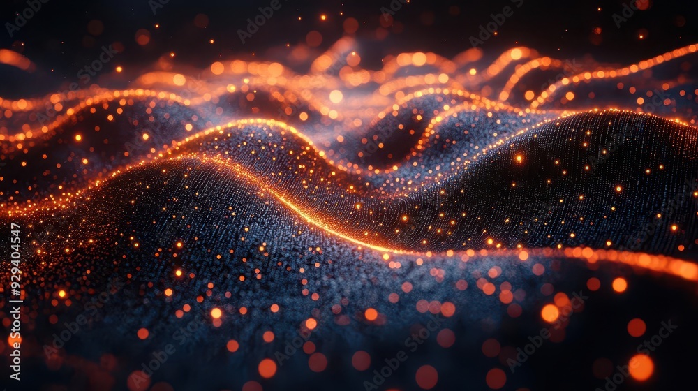 abstract visualization of it roadmap with interconnected nodes flowing ...