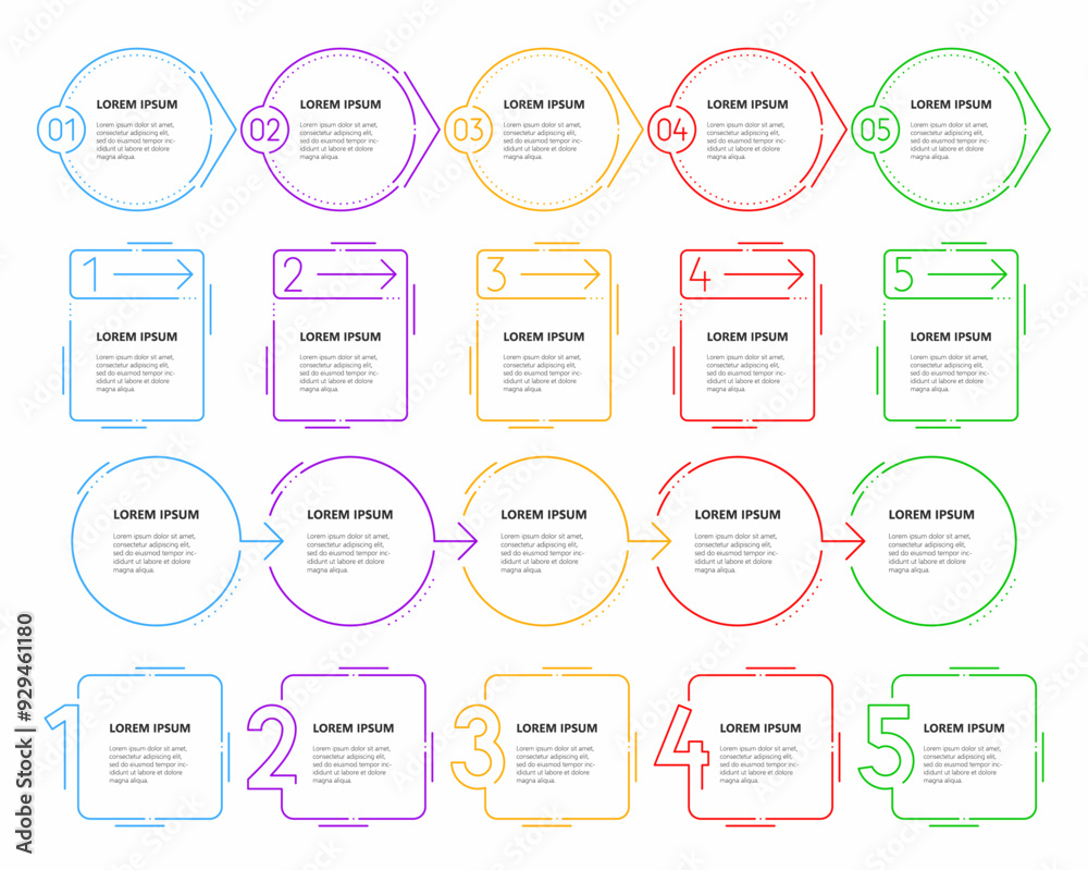 Vector de Stock Step diagram and infographic timeline chart frames with ...