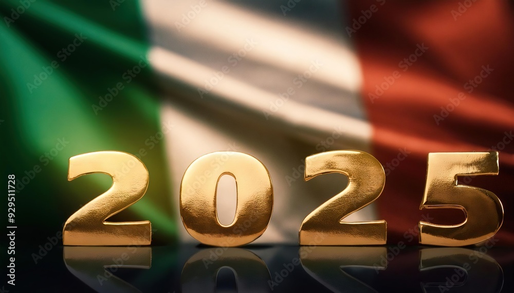 Celebrating the Year 2025 with Italy's Flag Stock Illustration | Adobe ...