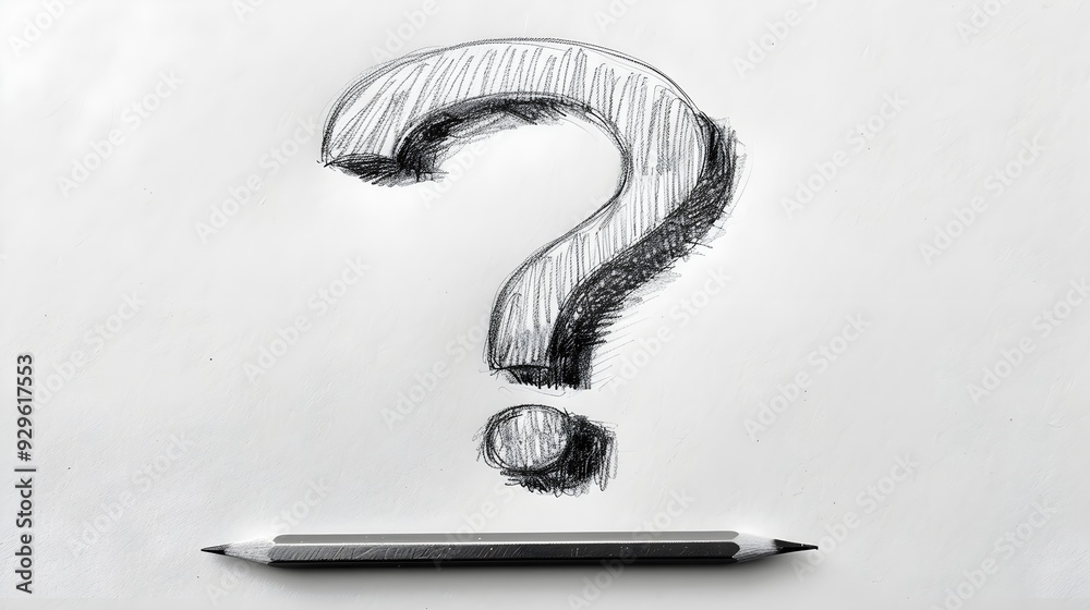 Pencil drawing of a question mark, on white background Stock Photo ...