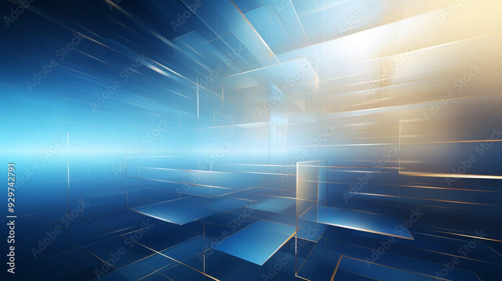 Blue and grey glossy squares abstract tech banner design. Modern ...