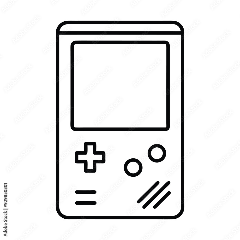 Gaming Equipment Clipart, Gamer Outline Design, Handheld Gaming Console ...