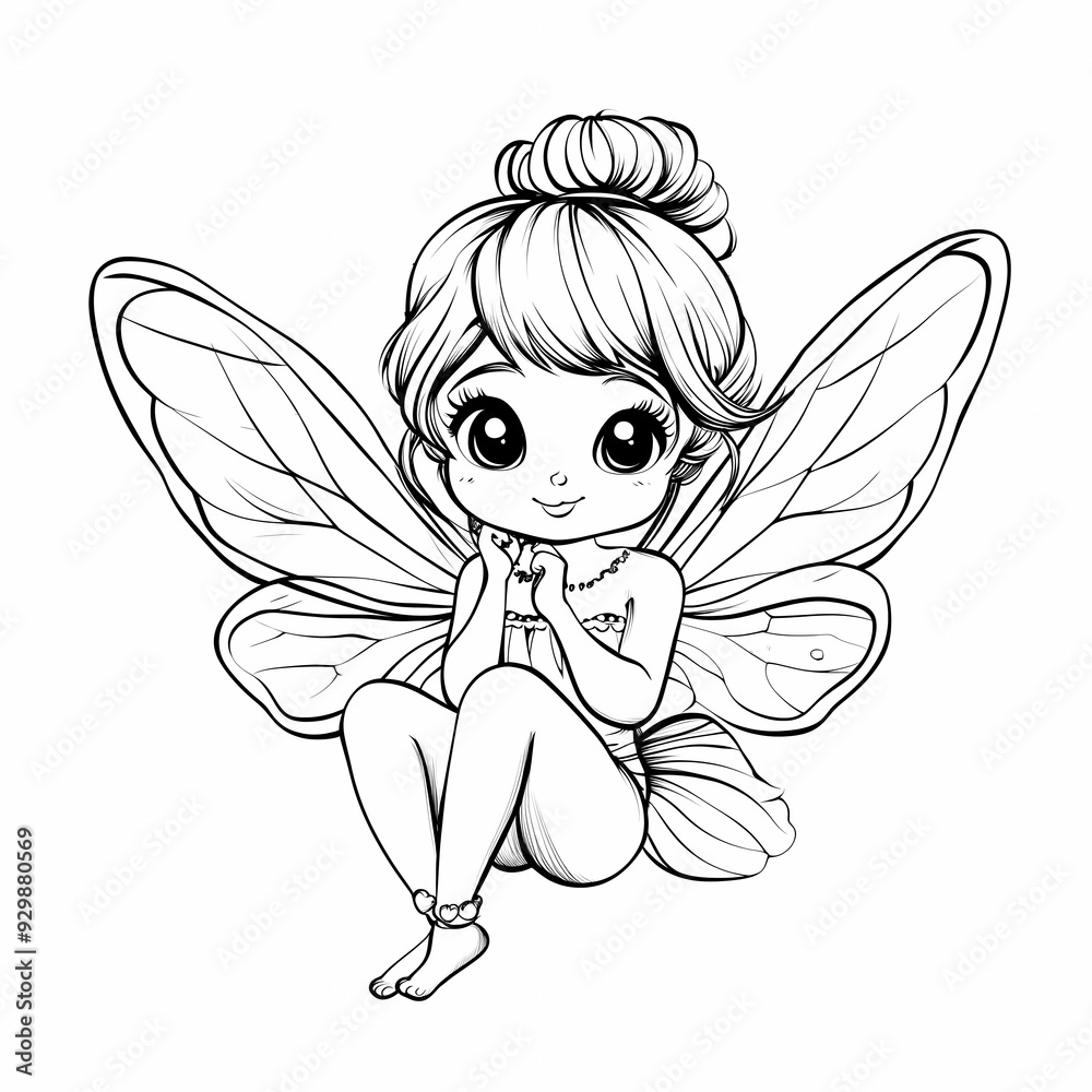 cute little fairy printable coloring page. Coloring worksheet page. Fun ...