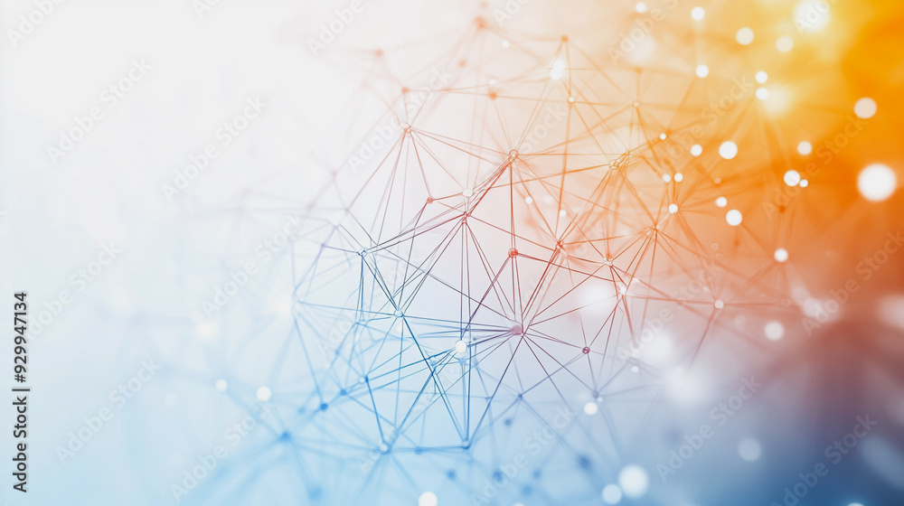 Abstract business connection of lines from nodes It is connected to ...