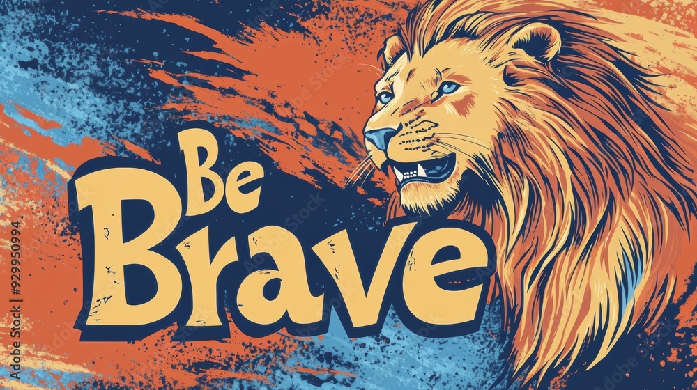 Digital illustration of the text "Be Brave" in a strong, bold font with ...