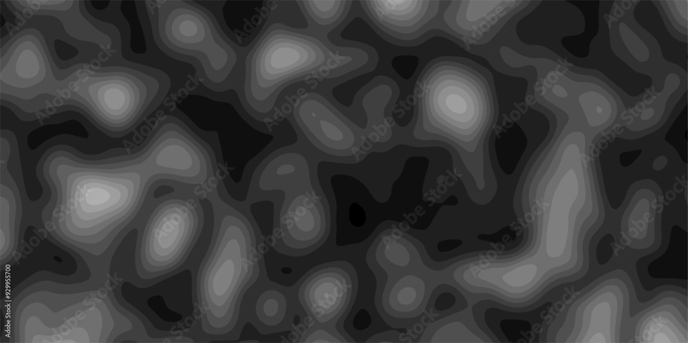 Gray Stylized topographic contour map. Abstract lines or wavy backdrop ...