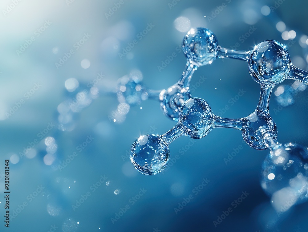 Futuristic Macro View of Water Molecules in the Air, High Resolution 3D ...