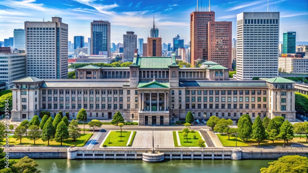 Modern government building in Tokyo serves as headquarters for Ministry ...