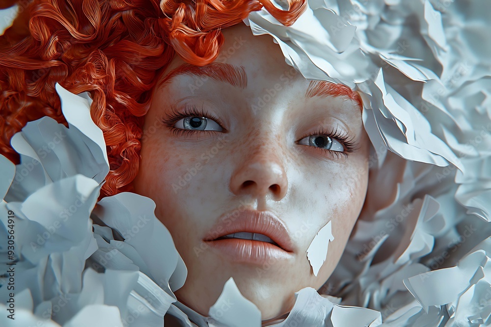 Abstract photo featuring detailed character design of people's faces ...