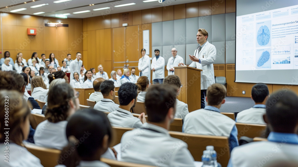 A large, modern conference room filled with healthcare professionals ...