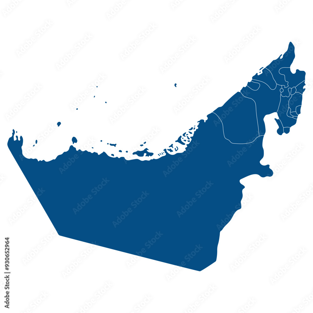 Vector de Stock United Arab Emirates map. Map of UAE in administrative ...