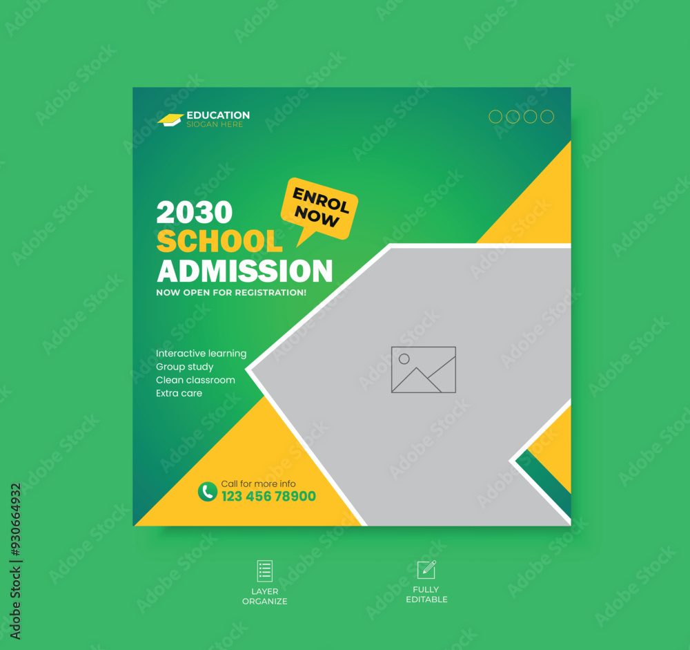School admission social media ads image, Education banner design ...