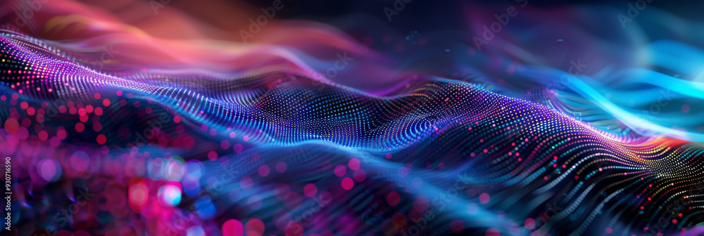 Abstract digital wave flowing through big data Stock Photo | Adobe Stock