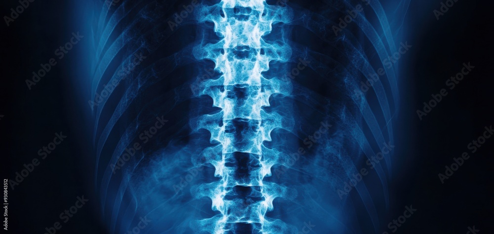 Stunning x-ray image of a human spine, showcasing vertebrae and spinal ...