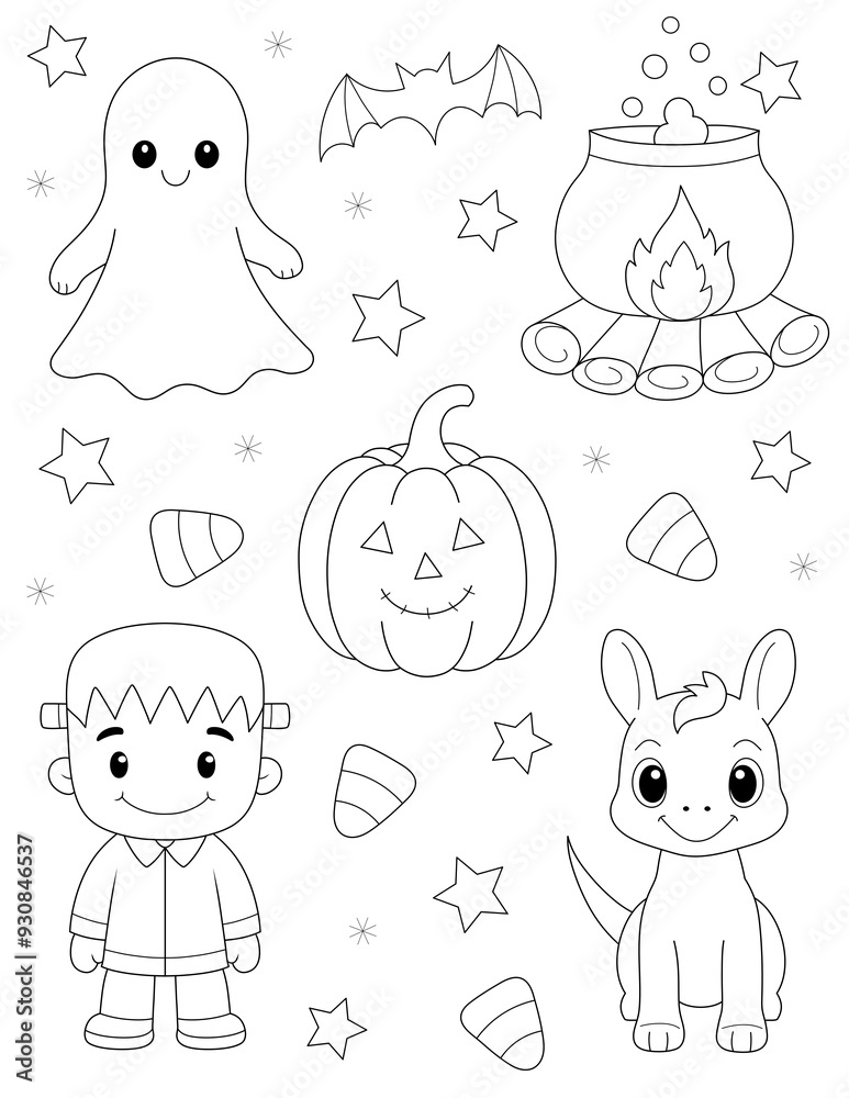 halloween themed coloring page for children. You can print it on 8.5 x ...