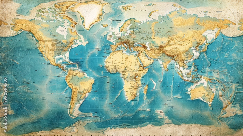 Design a world map with detailed maritime boundaries and exclusive ...