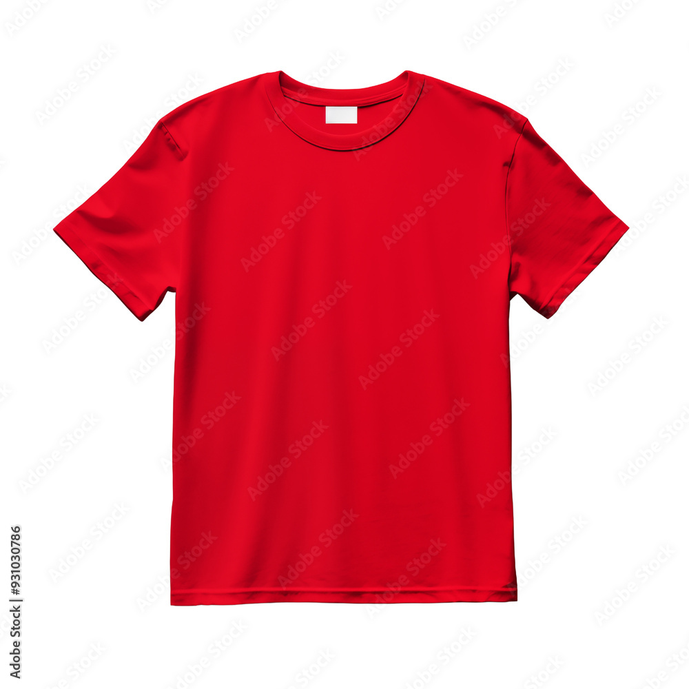 Blank red t shirt mock up template, front view isolated on transparent ...