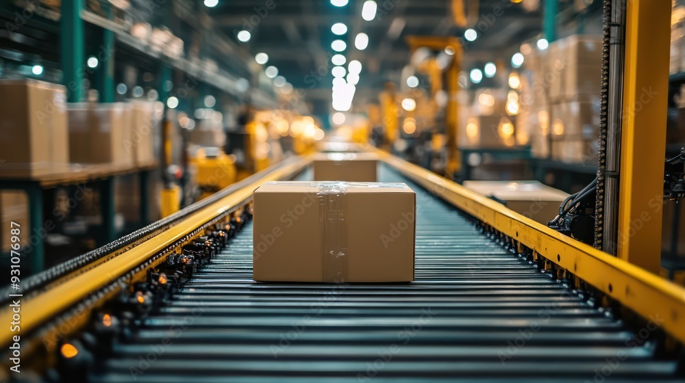Automated assembly line in a packaging plant, with machines efficiently ...