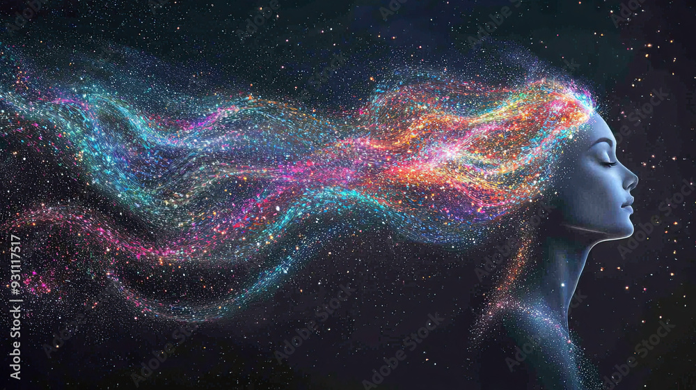 Woman and Electromagnetic Radiation Depiction: The Spectrum of Light ...