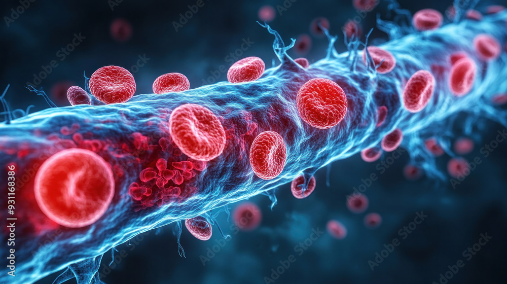 A diagram or medical illustration showing the location of a blood clot ...
