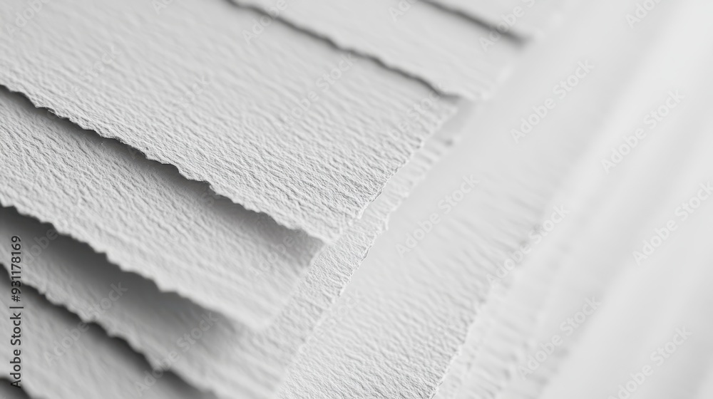 Thick white cardstock showcases textured layers with soft, uneven edges ...