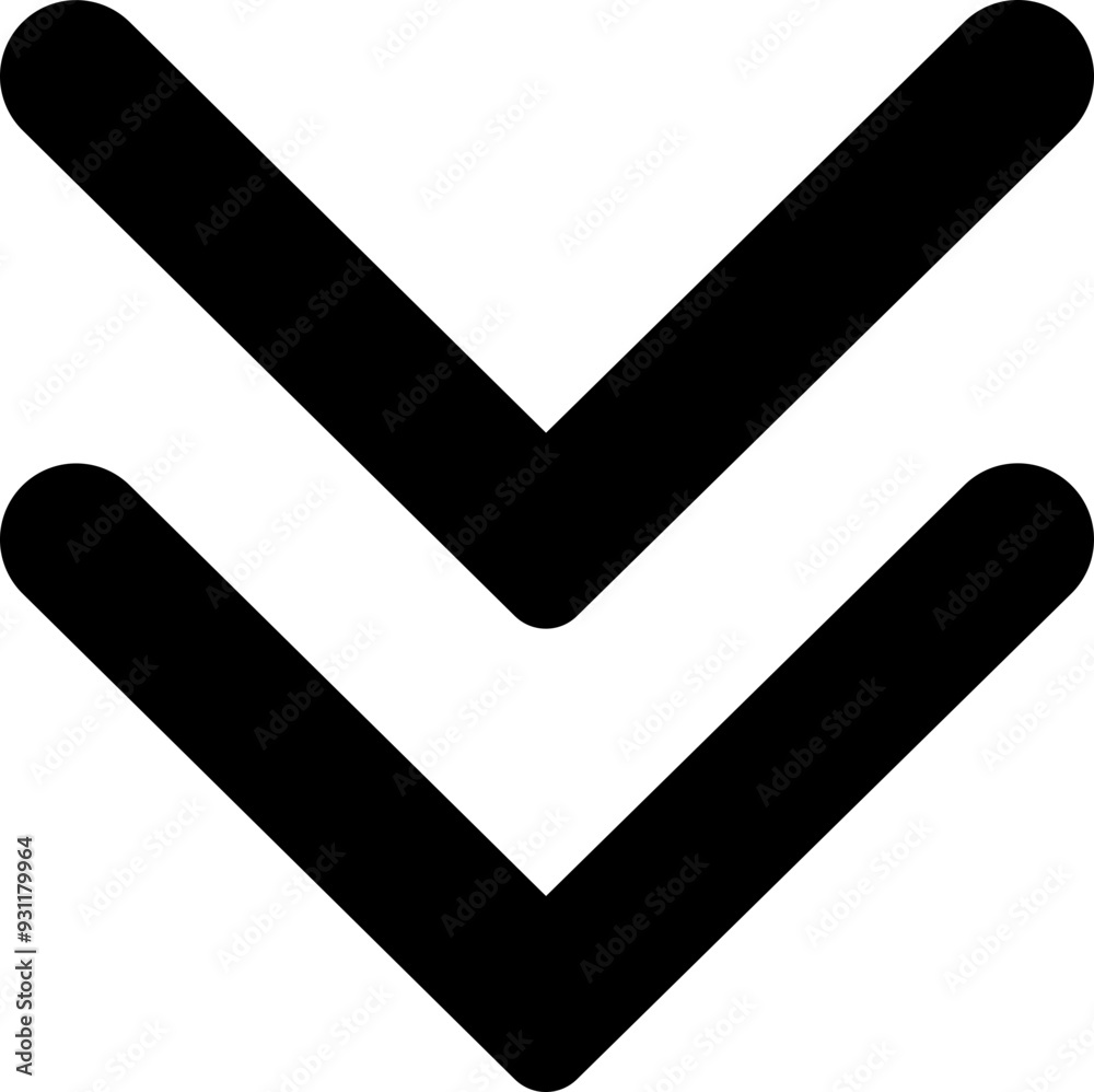 Down arrow vector icon. scroll illustration sign. Animation of arrow ...