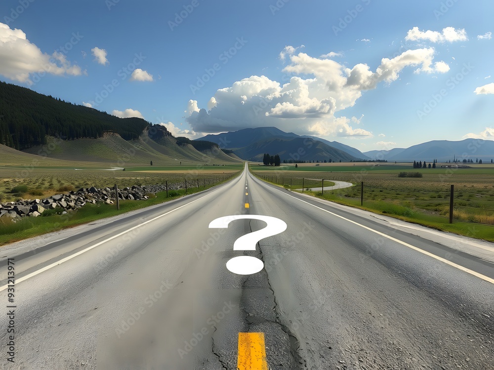 Road marked with a question mark. Stock Illustration | Adobe Stock