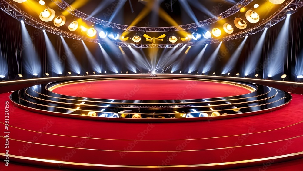 Spotlight on the Red Carpet round stage with Stage Lighting , created ...