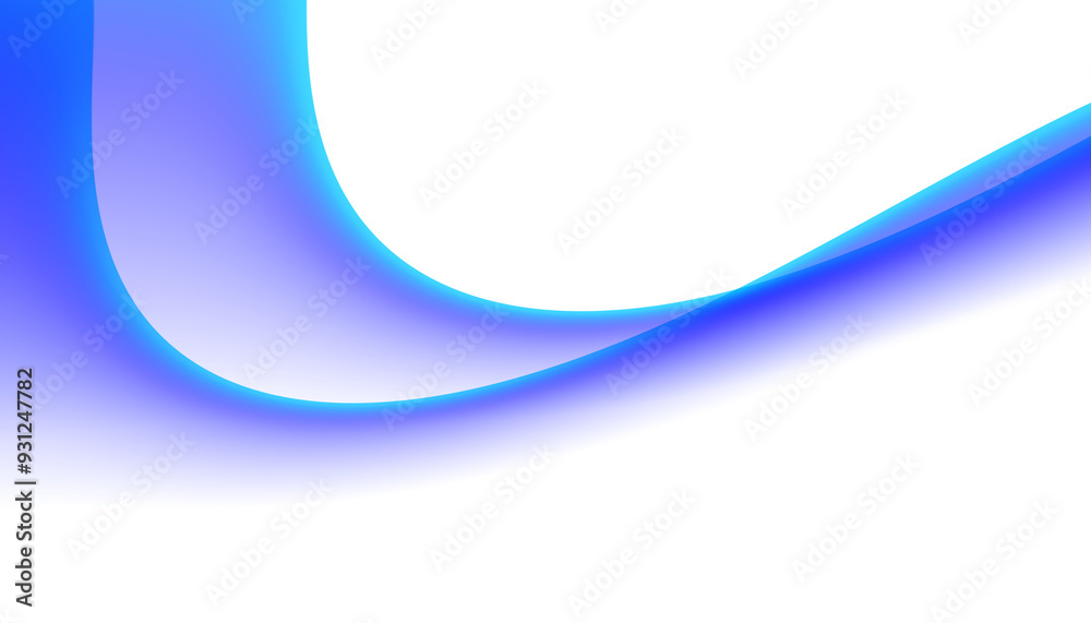Blurred transparent gradient background. Elegant blue wavy line on ...