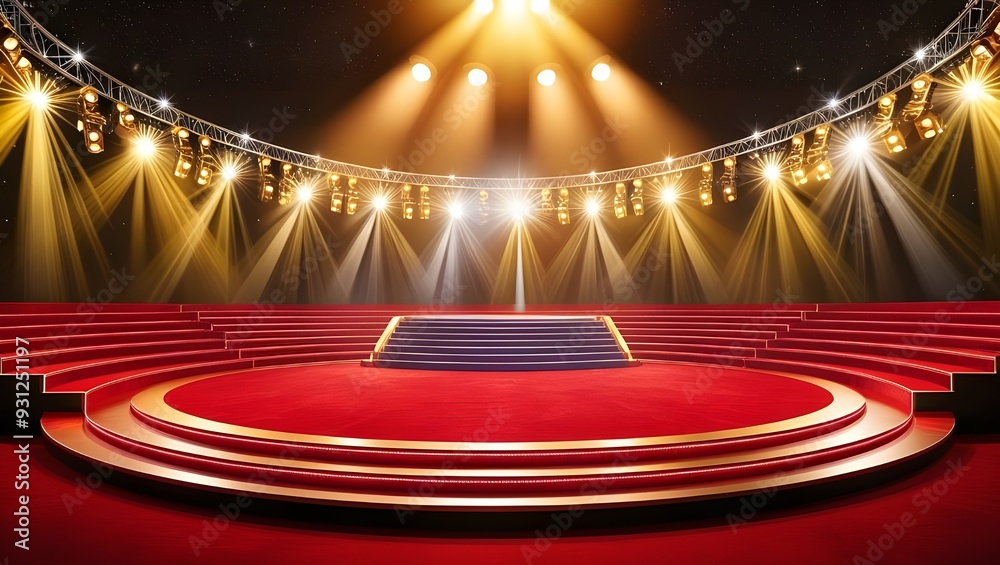 Spotlight on the Red Carpet round stage with Stage Lighting , created ...