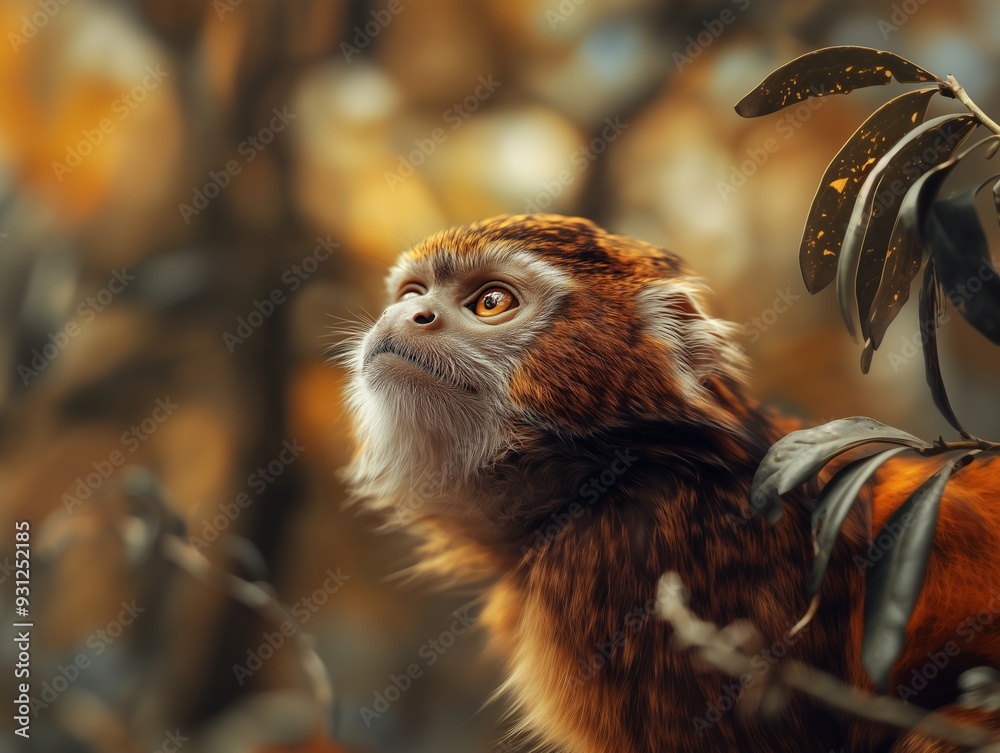 Pygmy Marmoset, Cebuella, Dwarf Monkey Close Up Portrait in Nature ...
