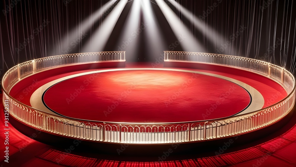 Spotlight on the Red Carpet round stage with Stage Lighting , created ...