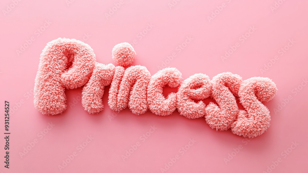 This uplifting image shows the word 'Princess' written in fuzzy, plush ...
