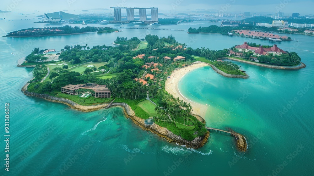 Sentosa Island, a popular resort destination, boasts beaches, theme ...