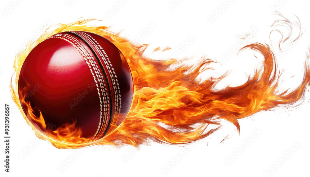 Cricket ball on fire Cricket World Cup A fiery cricket ball in motion ...