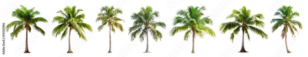 coconut tree png cut out element set Stock Photo | Adobe Stock