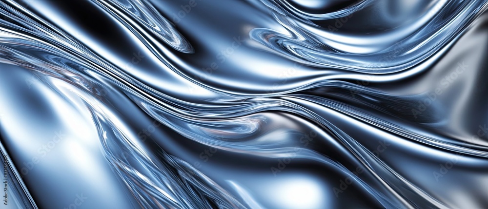 Ilustración de Stock Stunning liquid chrome texture with flowing ...