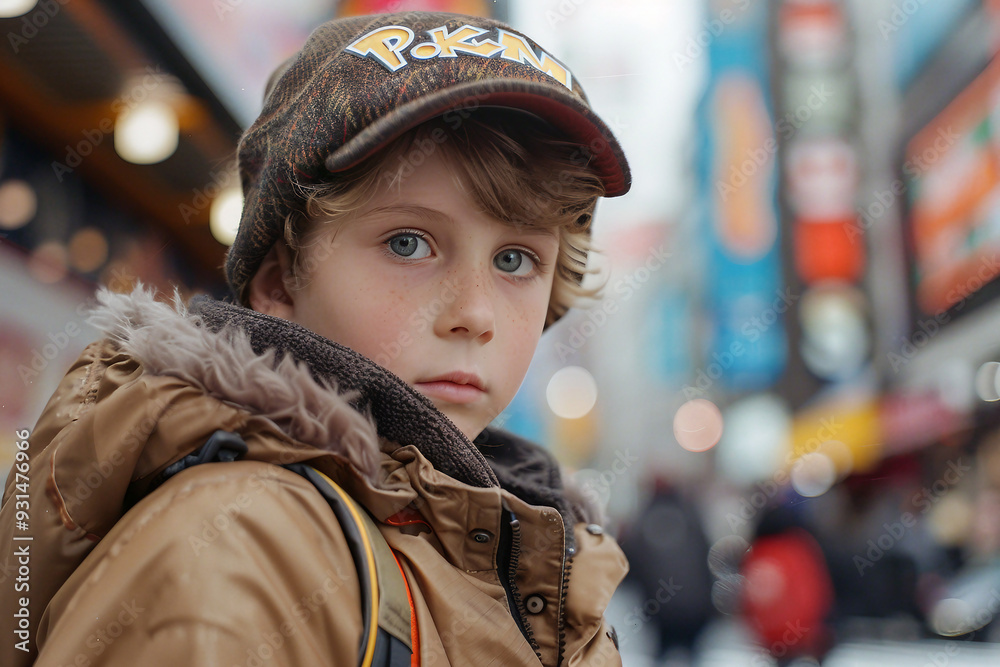 Generative AI picture of a charming cute boy getting to know the world ...